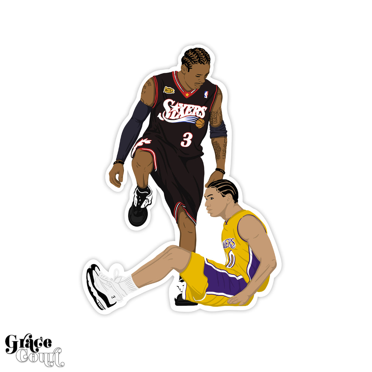 Allen Iverson Step Over Sticker, Glossy Finish, 3x2 – Grace Court Co.